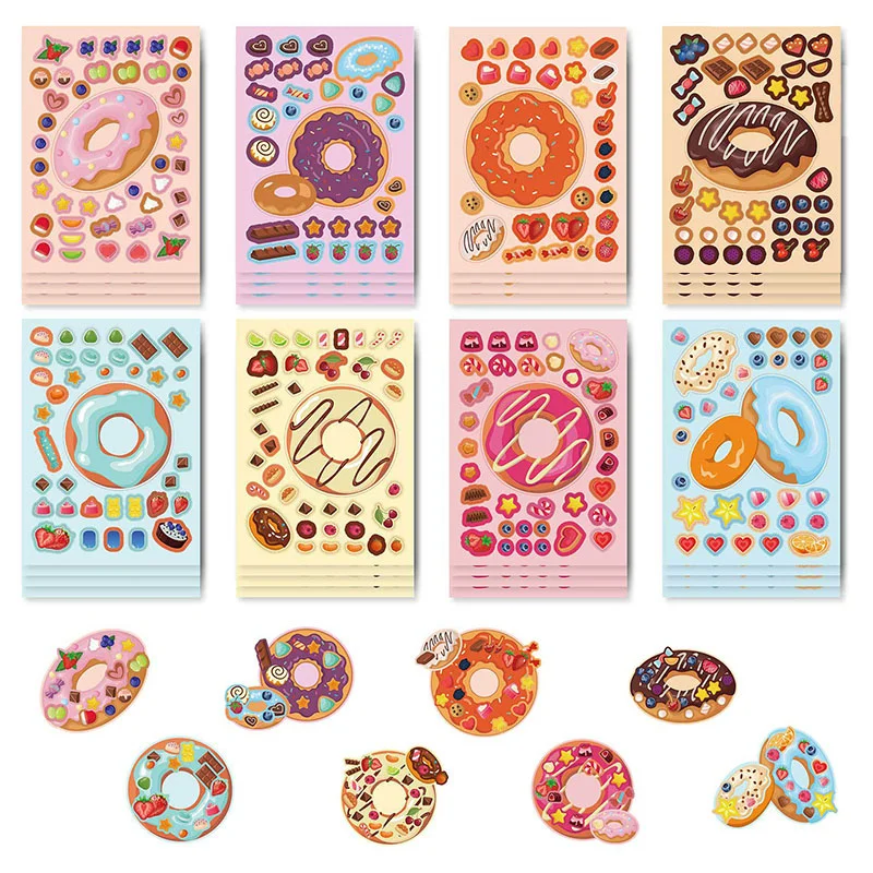 Donut Stickers Sheets Set Creative Kids DIY Make Your Own Doughnuts ...