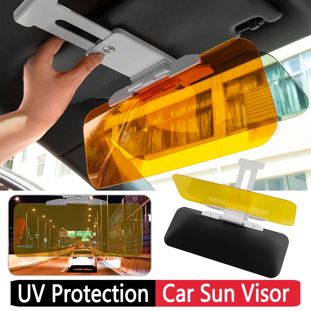 Auto Sun Visor Extensions Adjustable Anti-Glare Visor Mirrors UV Fold ...