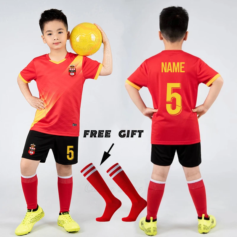 Boys Football Jersey Tracksuit Child Soccer Sports Uniforms Kids Play ...