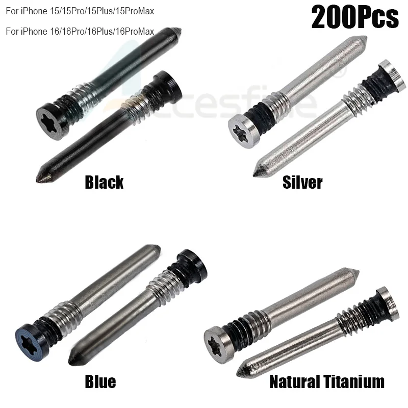 200PCS Bottom Screws for iPhone 16 15 Pro Max Plus Dock Pentalobe Screw ...