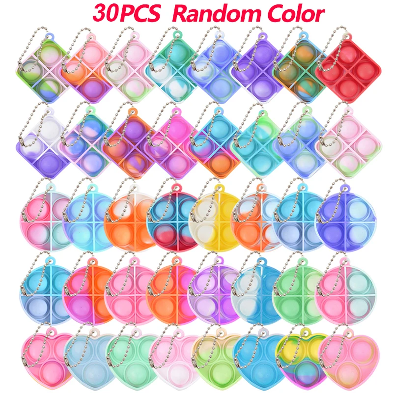 10-30 Uds. De juguetes Pop Fidget, Mini llavero Pop, juguetes para ...