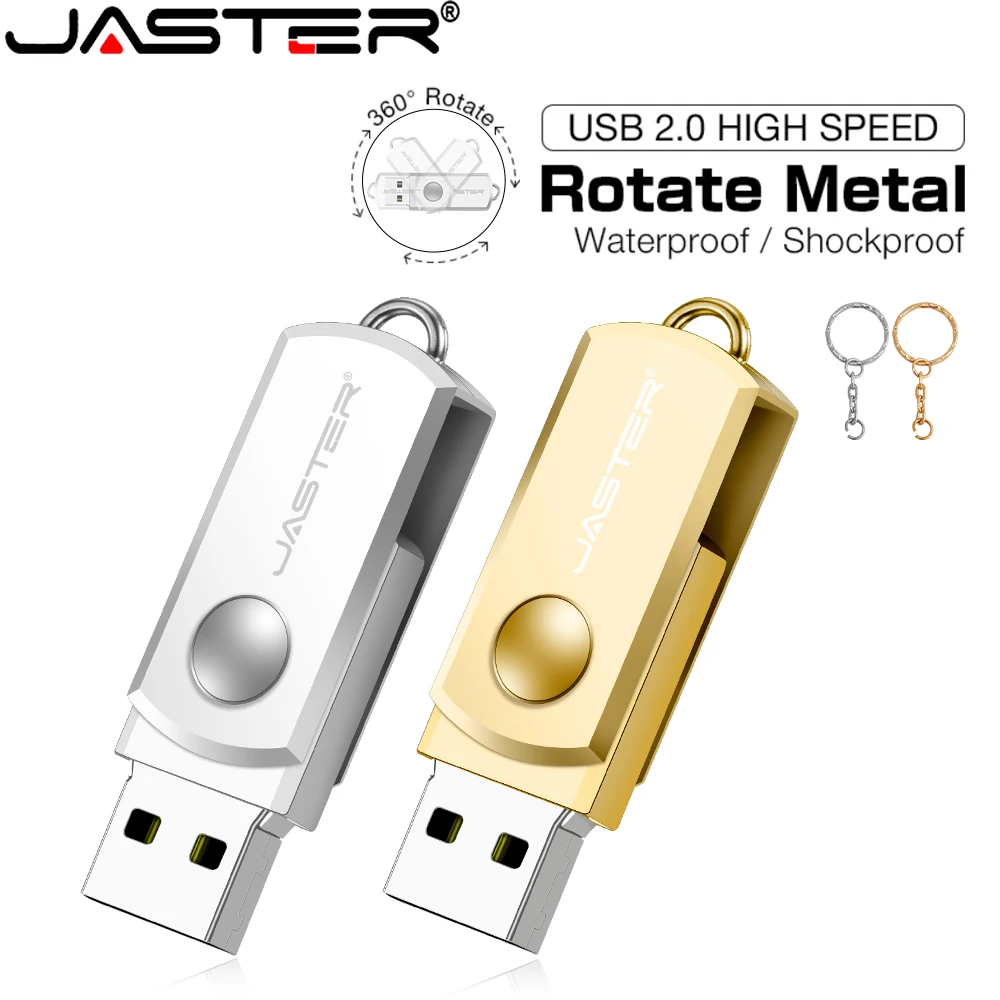 Mini-Rotatable-USB-Flash-Drive-128GB-Silver-Metal-Pendrive-64GB-Free ...