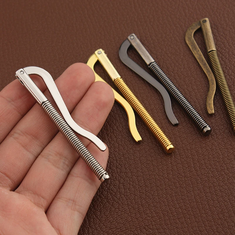 High-Quality-Spring-Money-Clip-Bar-Slim-Brass-Stainless-Steel-Leather ...