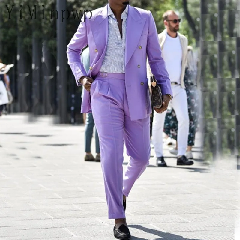 Lavender-Full-Men-Suits-for-Prom-Party-Peaked-Lapel-Double-Breaste ...
