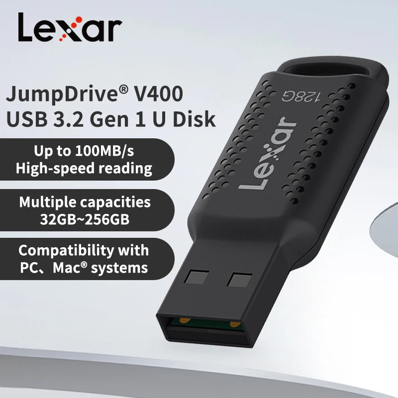 USB 3.2 Lexar V400 USB Flash Drive 32GB 64GB 128GB 256GB Read Speed Max ...
