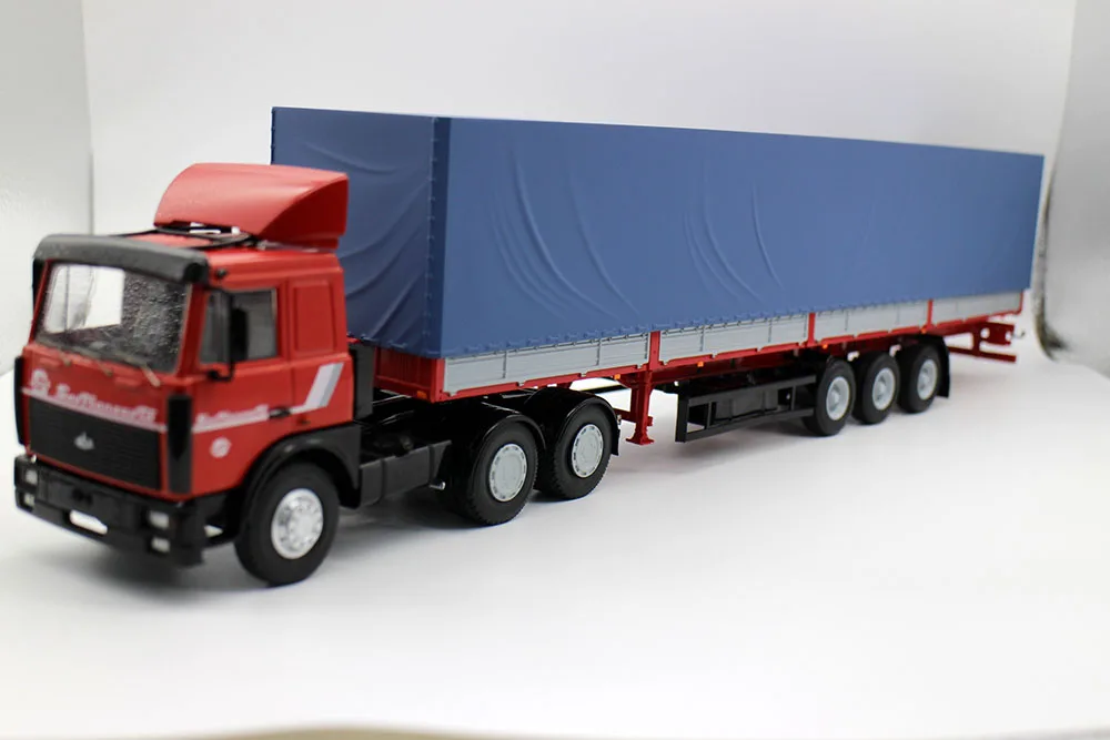 NEW SSM 1:43 Scale Modles MAZ 6422 with semi trailer MAZ 9758 USSR Long Truck SSM7042 For ...