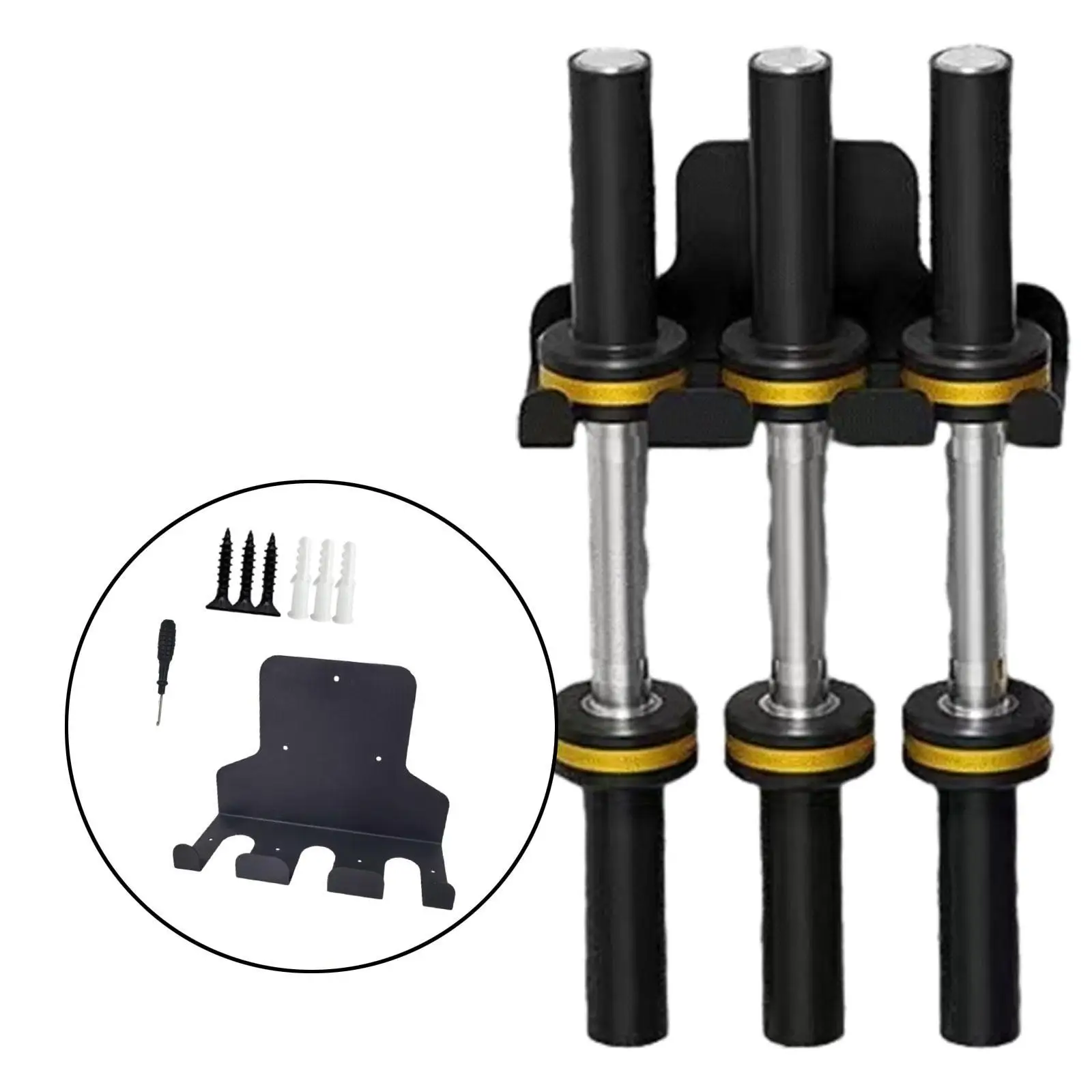 Barbell Hanger Wall Mount Weight Storage Rack for Gym Weightlifting Bar ...
