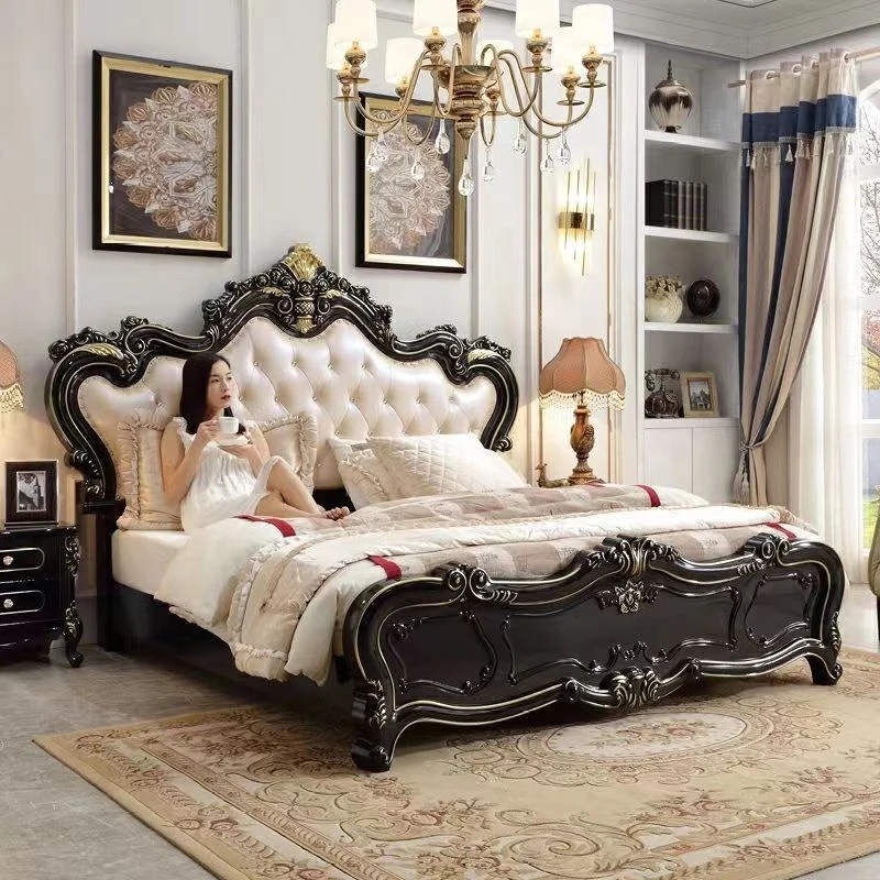 High-End-Large-Bed-Hand-Carved-Wooden-Girl-Luxury-Children-Bed ...