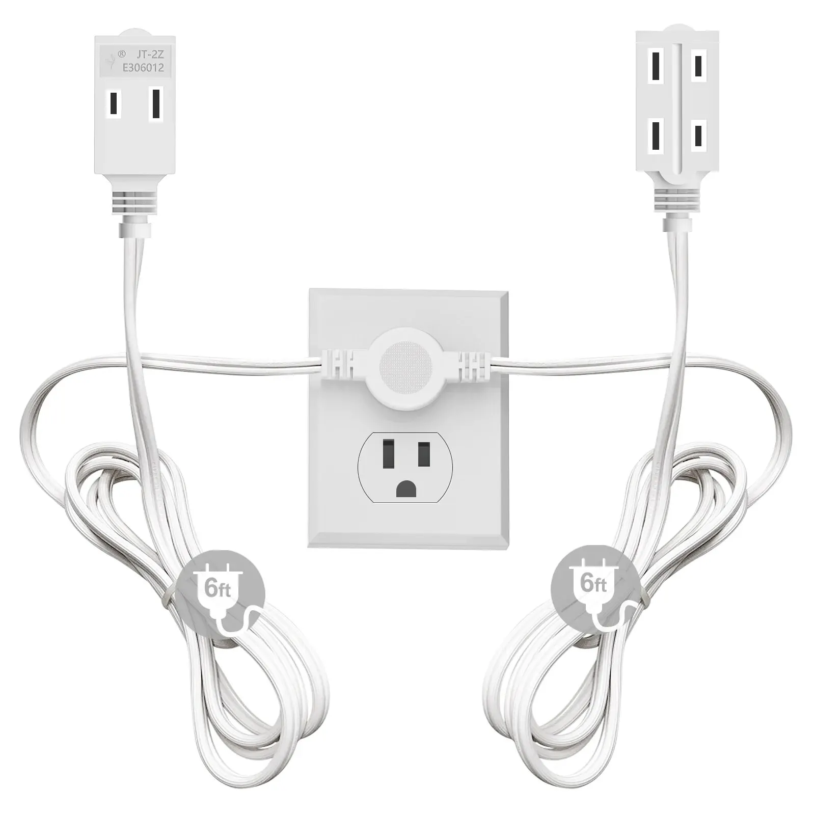 Twin-Extension-Cord-Power-Strip-12-FT-Double-Extension-Cord-Splitter-6 ...