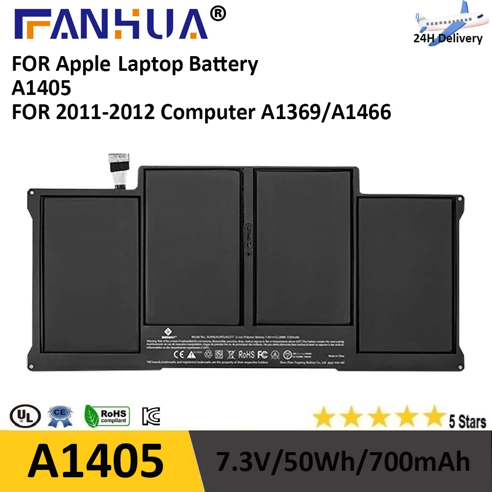 Fanhua 7.3V 7200mAh A1405 Laptop Battery For Apple Macbook Air 13 ...