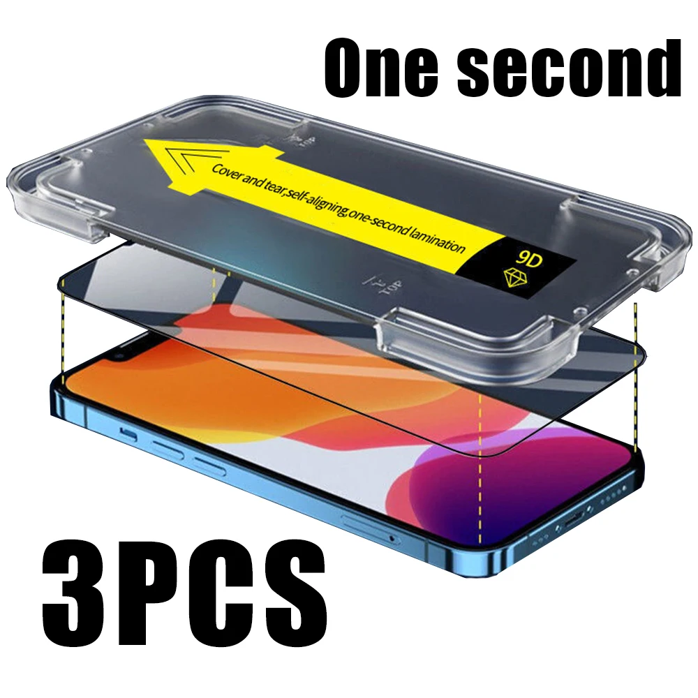 3PCS-Automatic-Alignment-Protective-Film-iPhone-14-13-12-11-Pro-Max-For ...