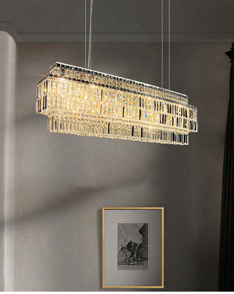 Valencia Rectangle LED Crystal Chandelier – NYRALONDON