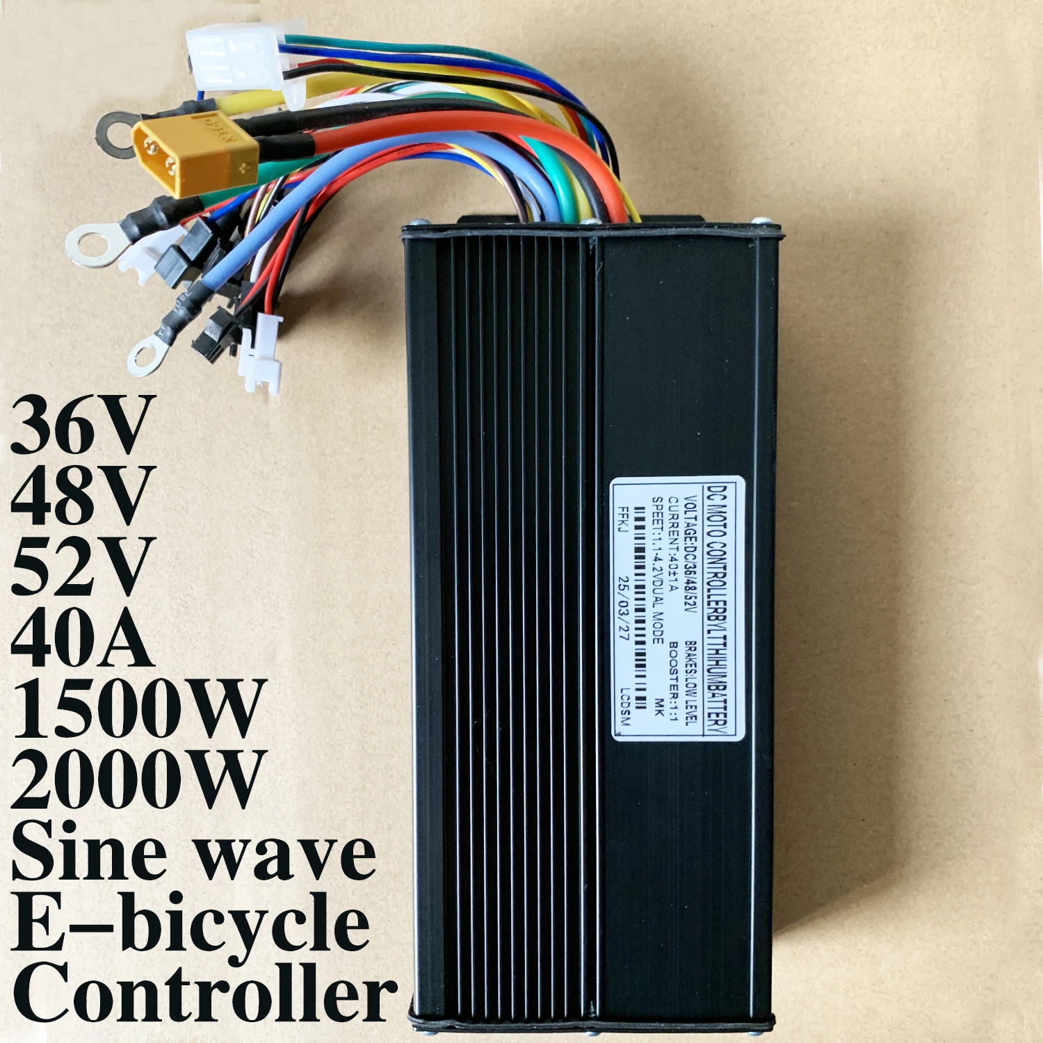 36V 48V 52V 1500W 2000W brushless motor controller 40A sine wave three ...