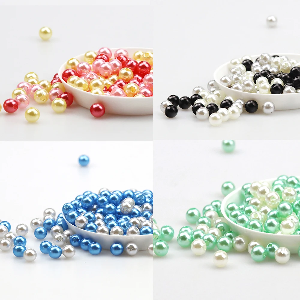 100-200PCS-6MM-Perforated-Imitation-Pearl-Mixed-Dispersion-Beads ...