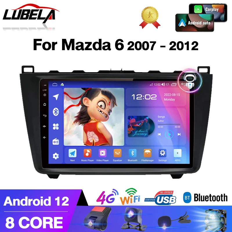 2Din-Android-Car-Audio-Android-Auto-Carplay-For-Mazda-6-GH-2007-2008 ...