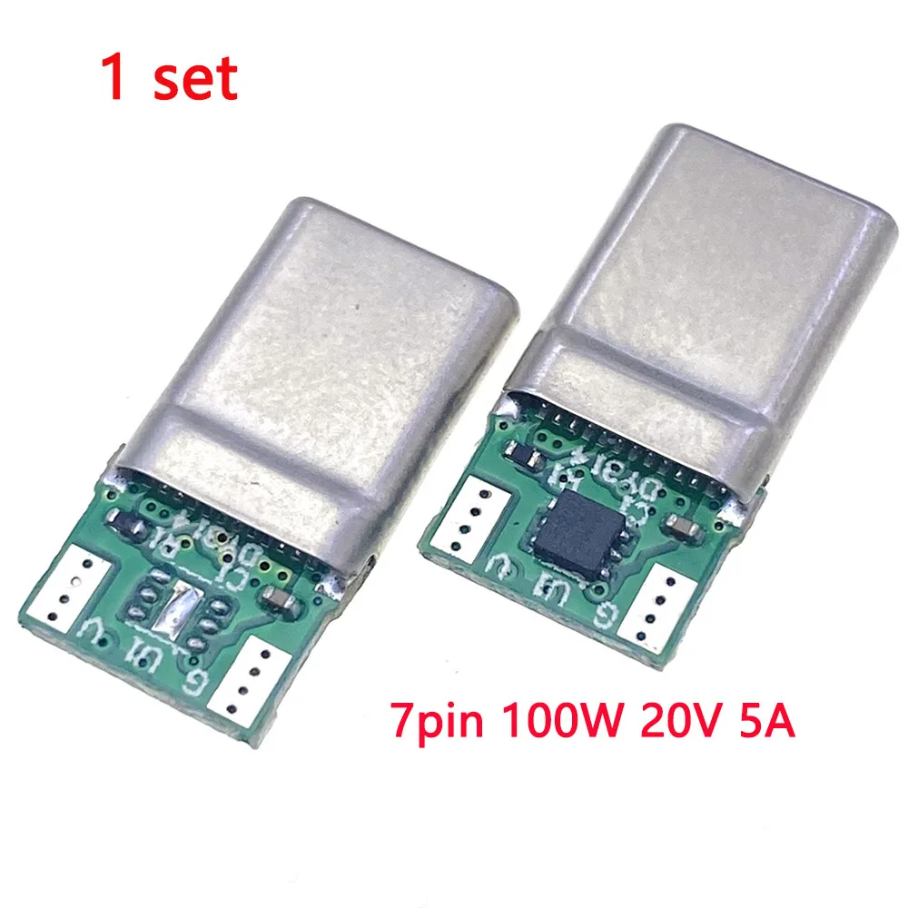 7pin-IC-board-USB-3-1-TYPE-C-Male-Connector-Soldering-Data-line-parts ...