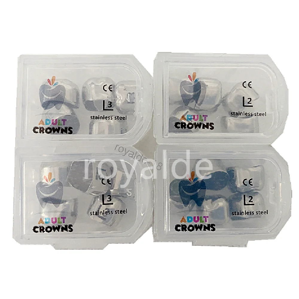 24size Dental Adult Molar Crown Preformed Crown Stainless Steel ...