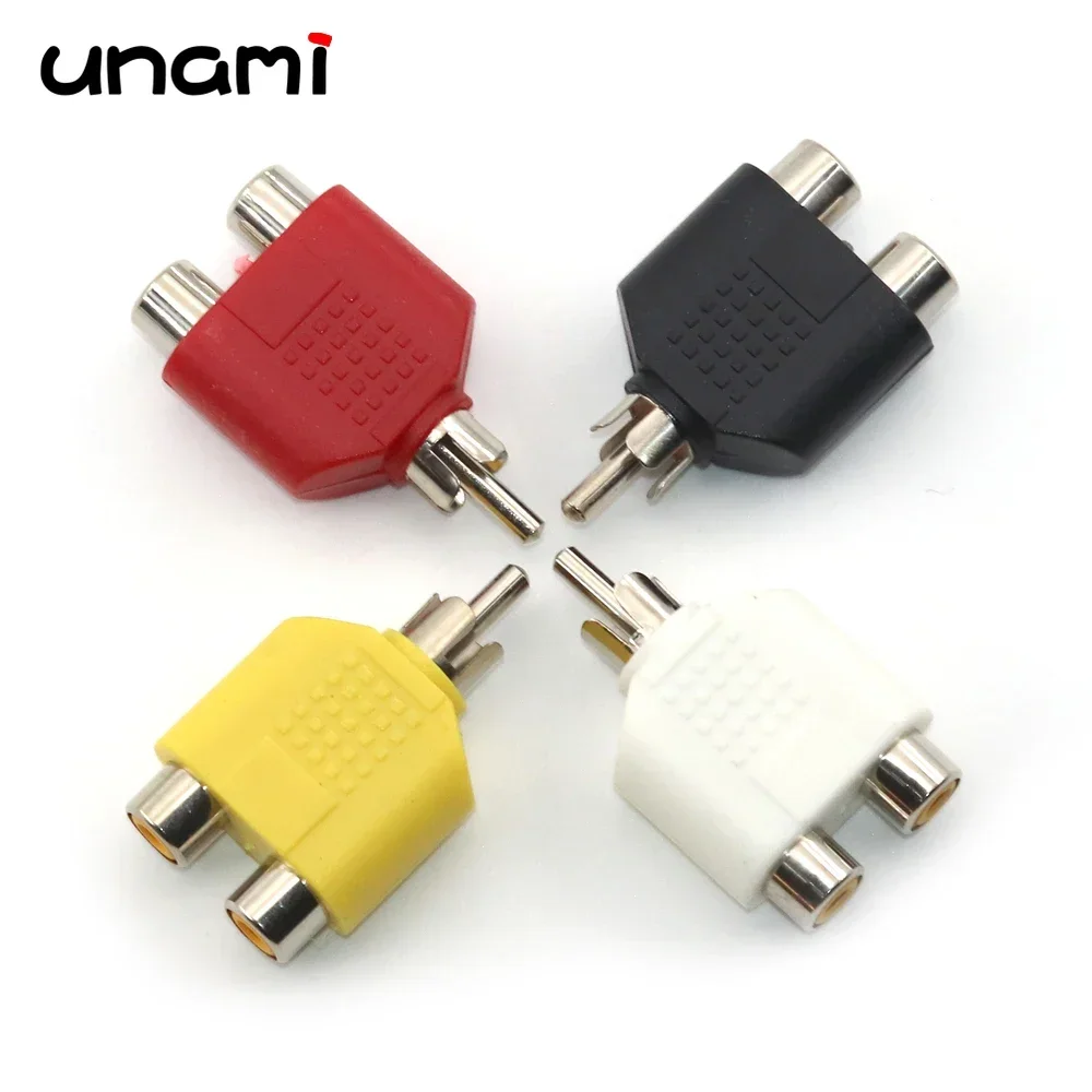 RCA-Y-Splitter-AV-Audio-Video-Plug-Converter-1-Male-To-2-Female-Adapter ...