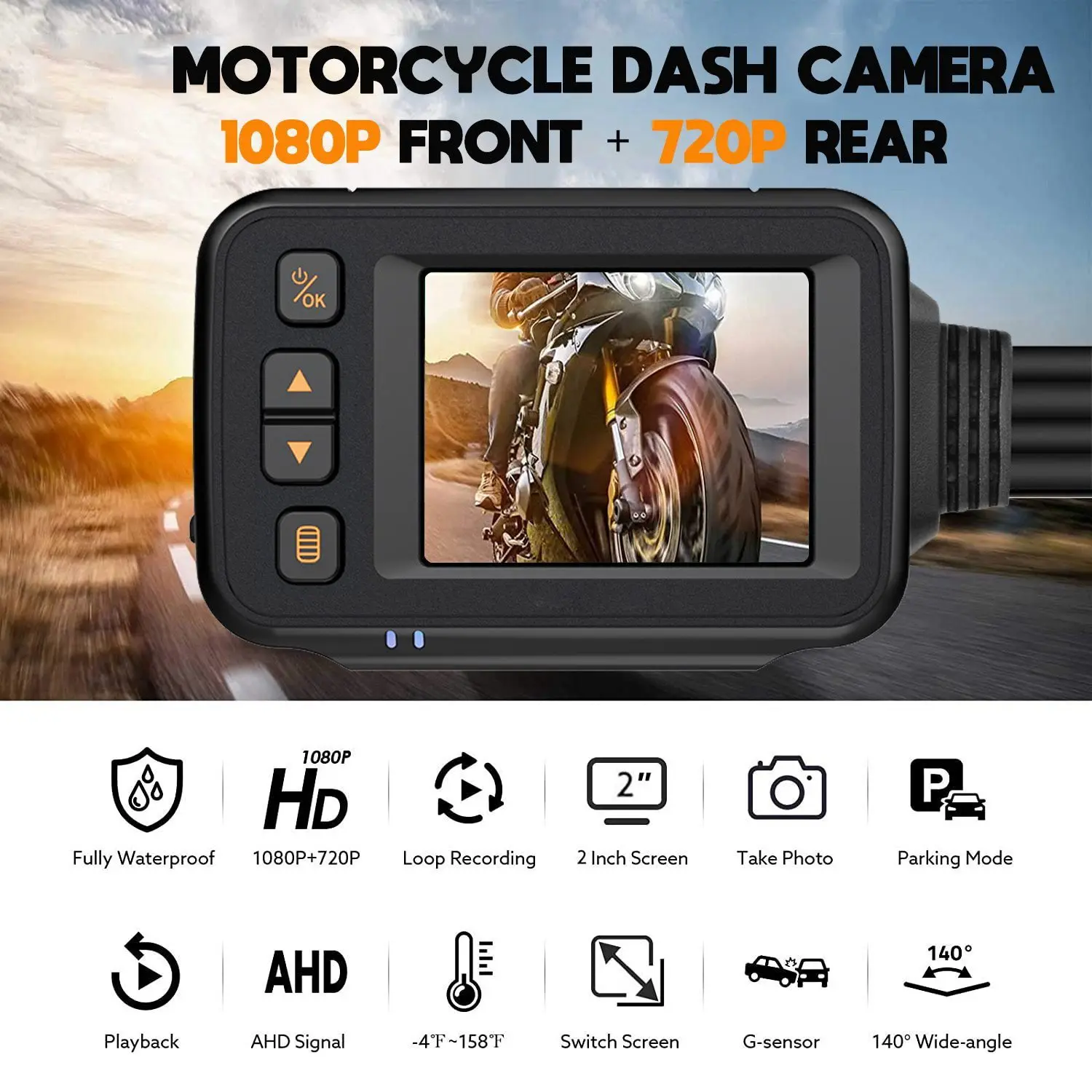 Motorcycle-Camera-Dash-Cam-2Inch-IPS-Screen-1080P-720P-Dual-AHD-Bike ...