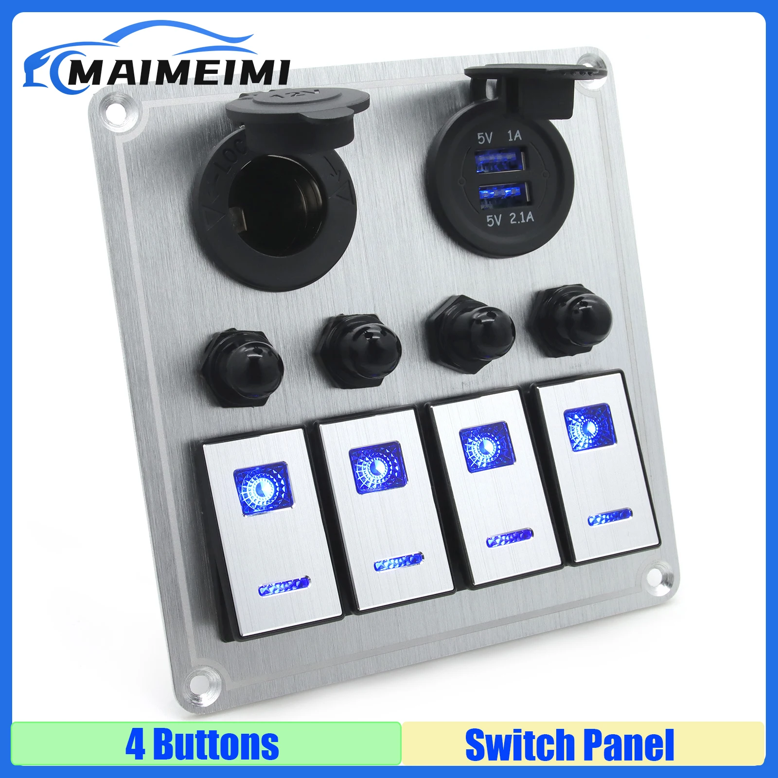 Auto-Boat-Switch-Panel-Car-Switch-Panel-Dual-USB-Port-12V-Outlet ...