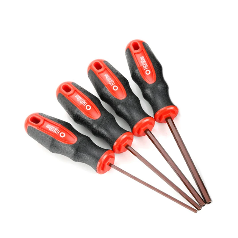 4PCS Hex Screwdriver Set H3-H6 Screw Driver Set with Hole CR-V Flat Hex ...