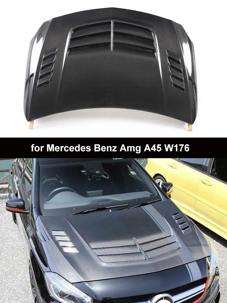 Carbon-Fiber-Vent-Bonnet-Hood-Engine-Car-Front-Valve-Cover-For-Mercedes ...