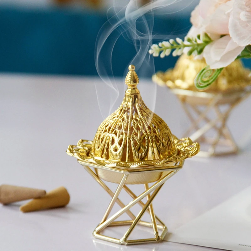 Mini Handheld Golden Incense Burner Ramadan Decoration For Home Eid ...