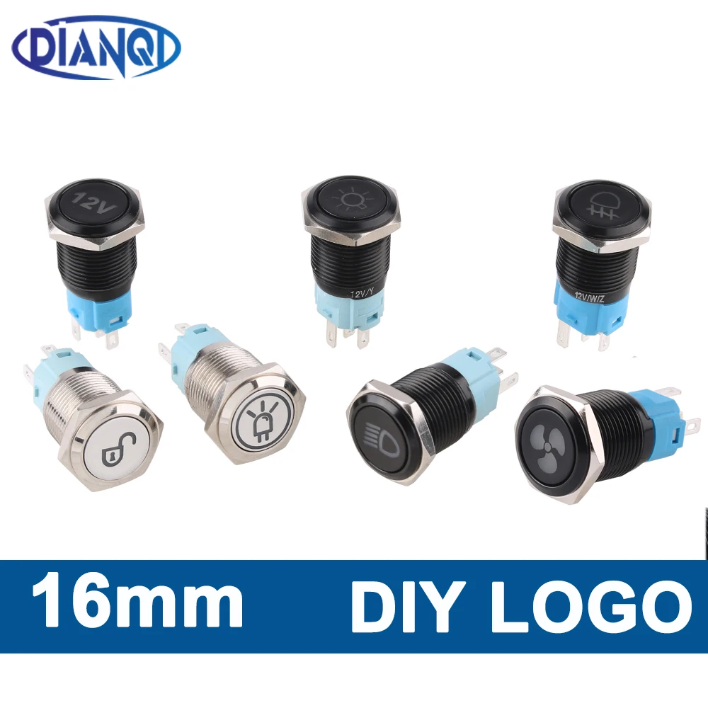 12v Black Metal Switch | Led Push Button Switch | 12v Push Button ...