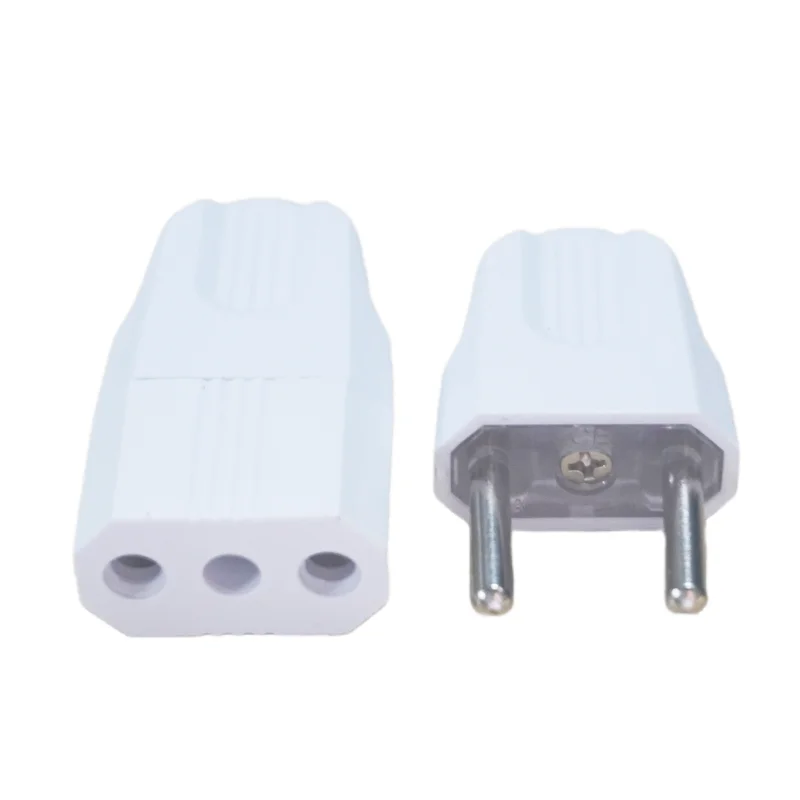 EU-European-2-Pin-AC-Electric-Power-Male-Plug-Female-Socket-Outlet ...
