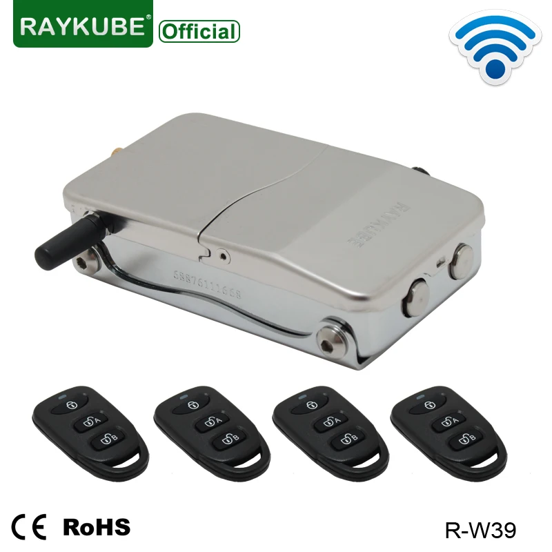 RAYKUBE-Electronic-Door-Lock-With-Remote-Control-Keys-Opening-Invisible ...