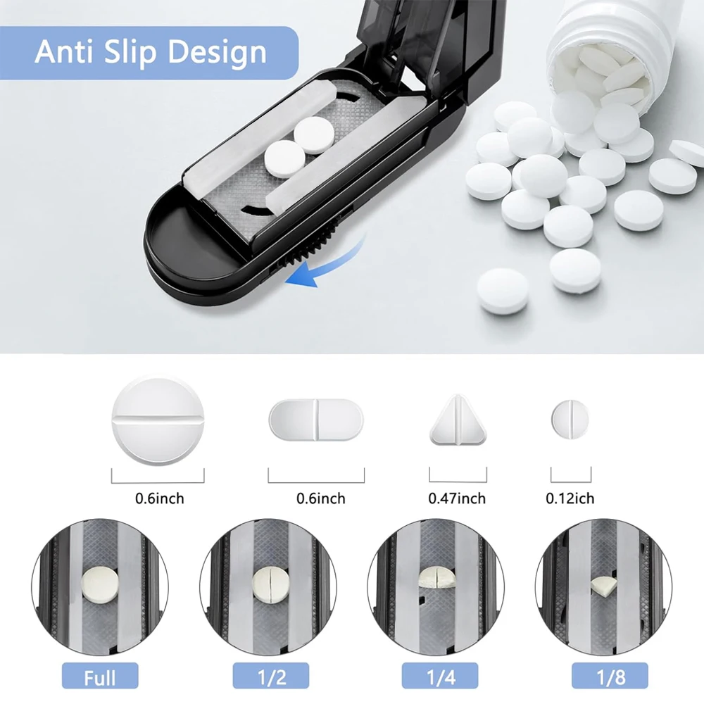 Precision Pill Cutter Splitter - Stainless Steel Blade for Accurate ...