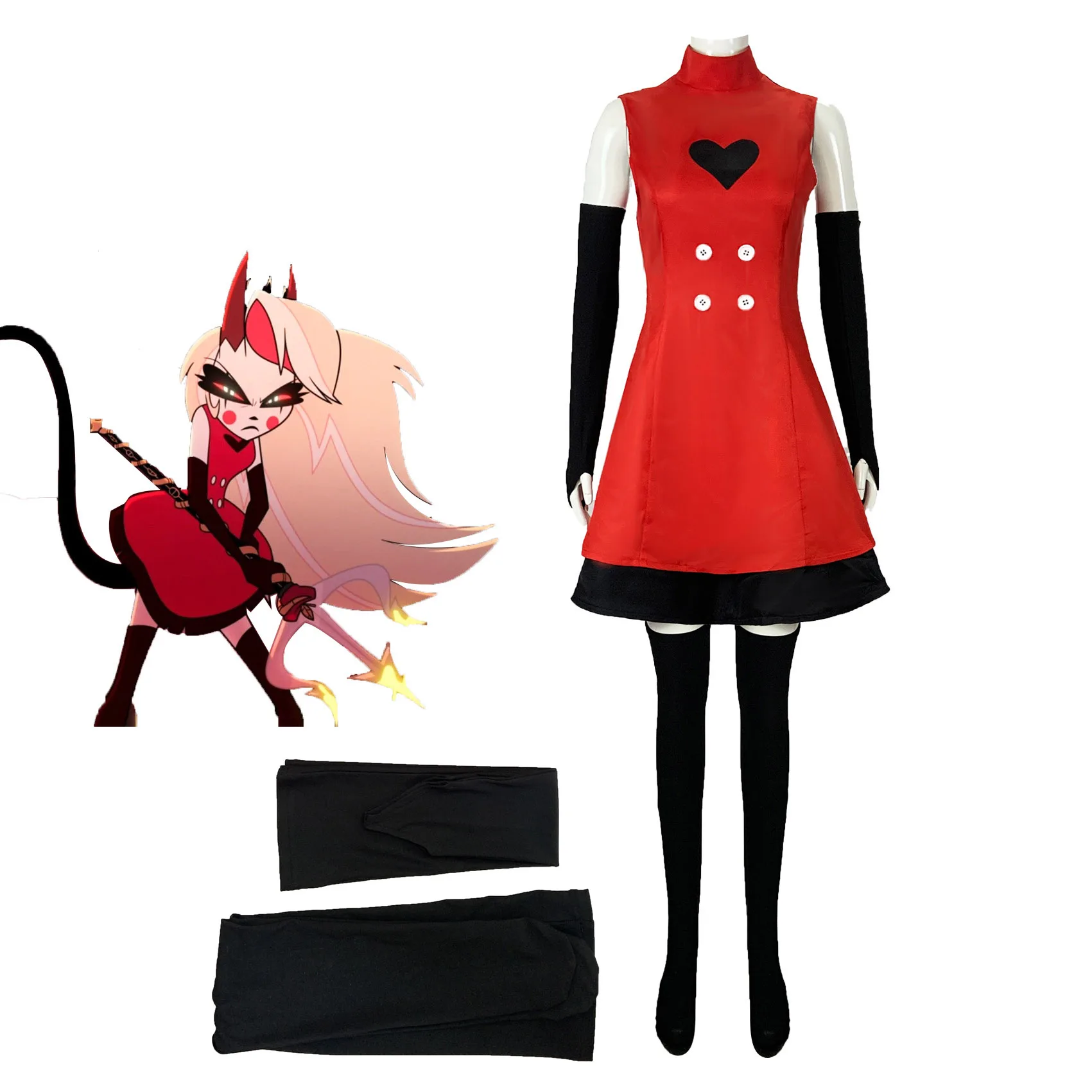 Game-Hazbin-Charlie-Hotel-Morningstar-Cosplay-Costumes-Red-Dress-Demon ...
