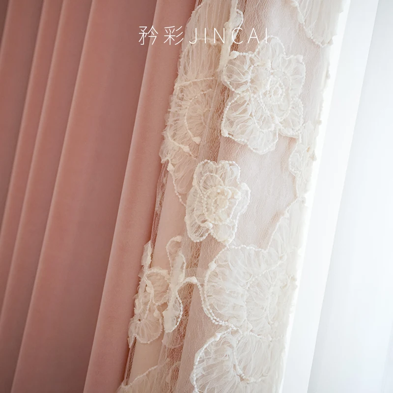 Cortinas De Encaje Chantilly Cortina De Gasa De Lino Bordada E