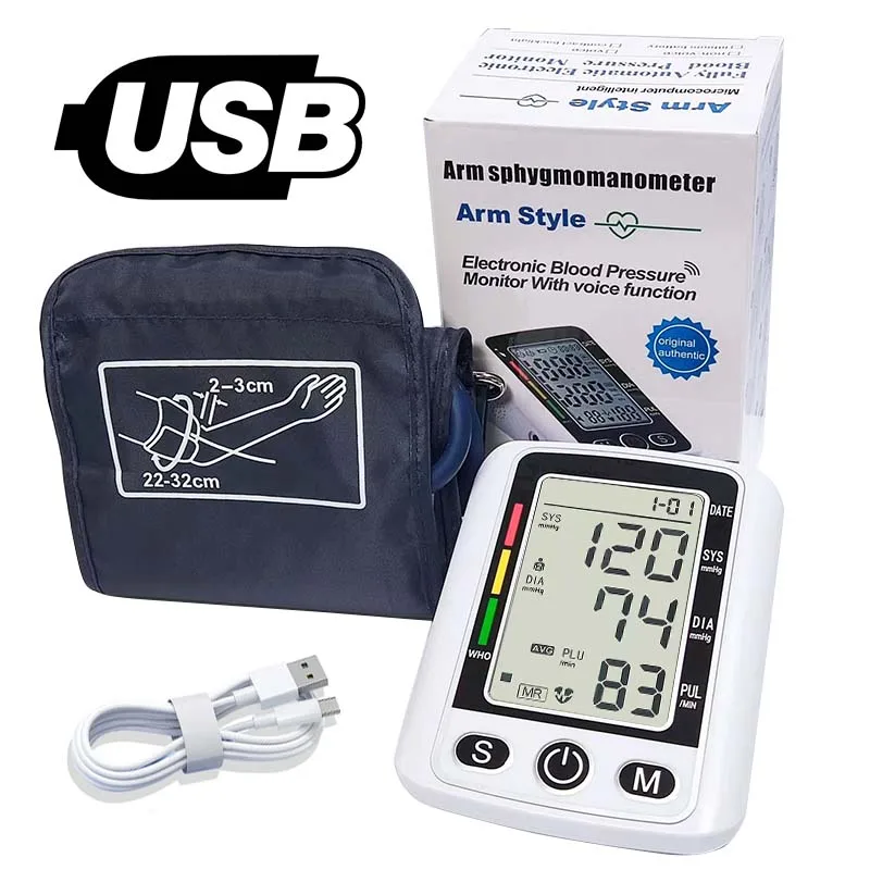 Health-Care-Digital-LCD-arm-tensiometers-Blood-Pressure-Monitor-Heart ...