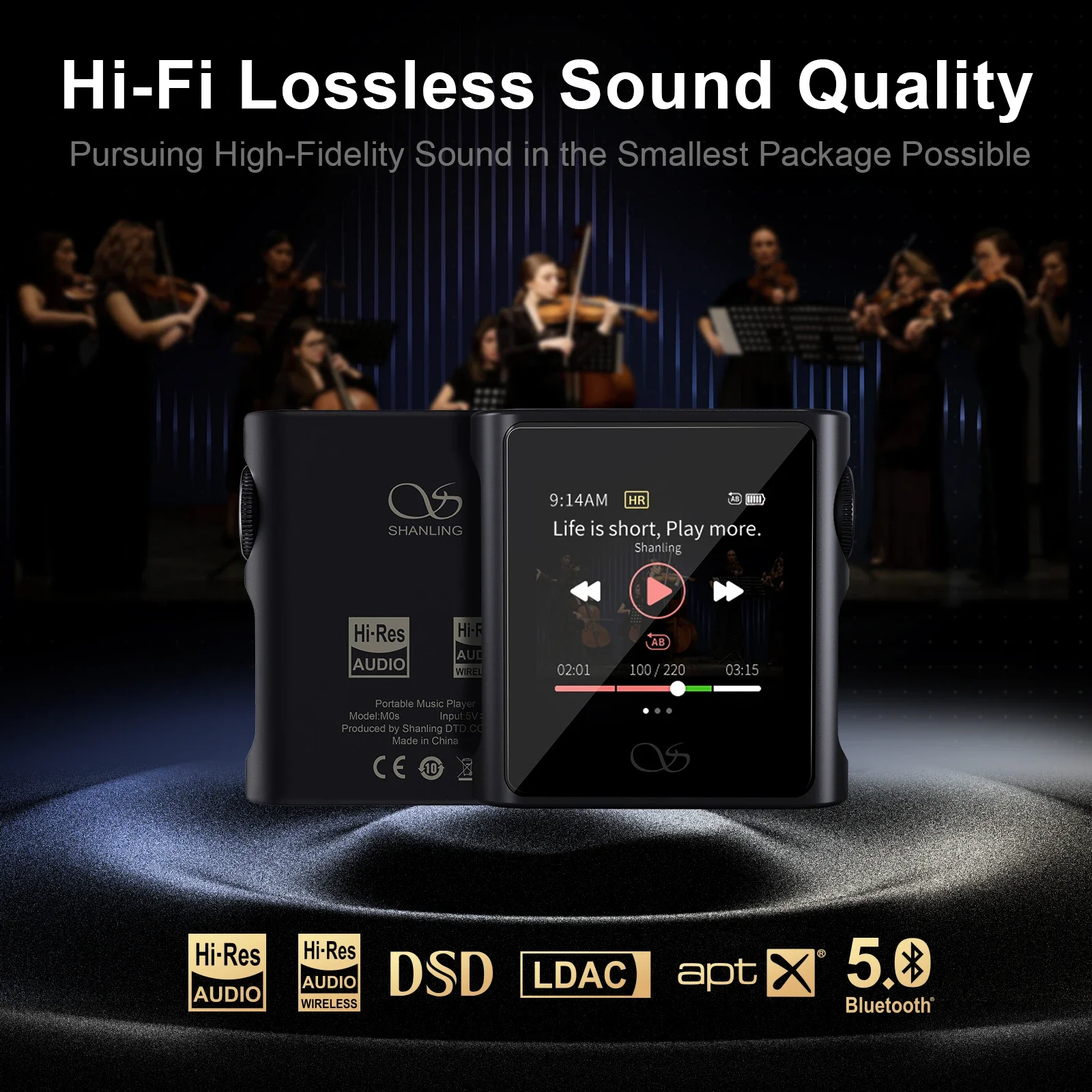 SHANLING M0S モカ/グレー HIFI ポータブル MP3 音楽プレーヤー