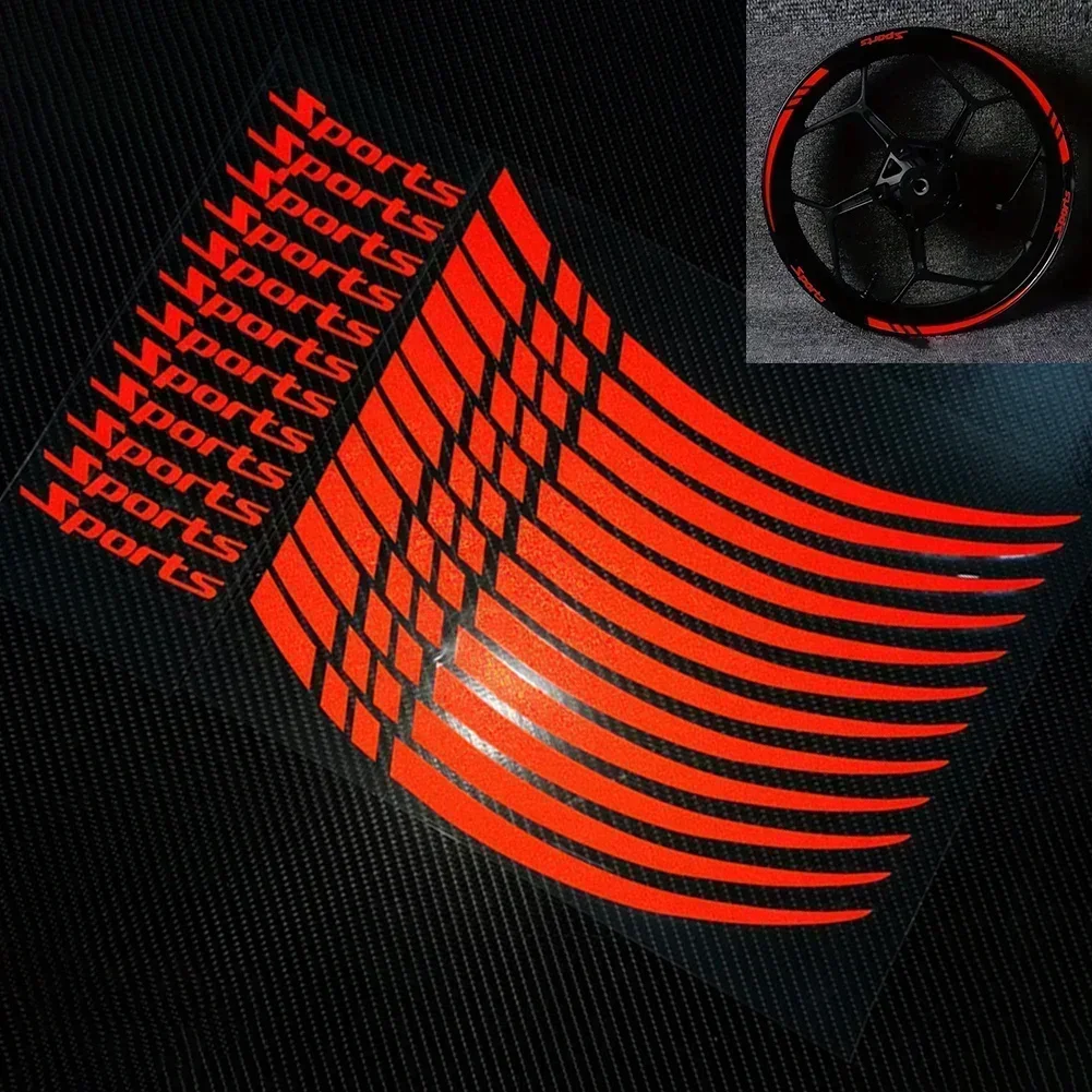 12pcs-kit-Motorcycle-Bicycle-Red-Wheel-Rim-Stripe-Wheel-Decal-Tape ...