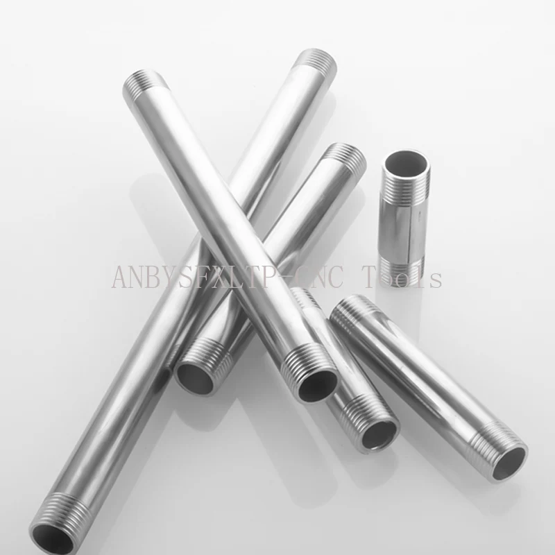 304-Stainless-Steel-Double-Male-Thread-Connector-Pipe-Extension-Tube ...