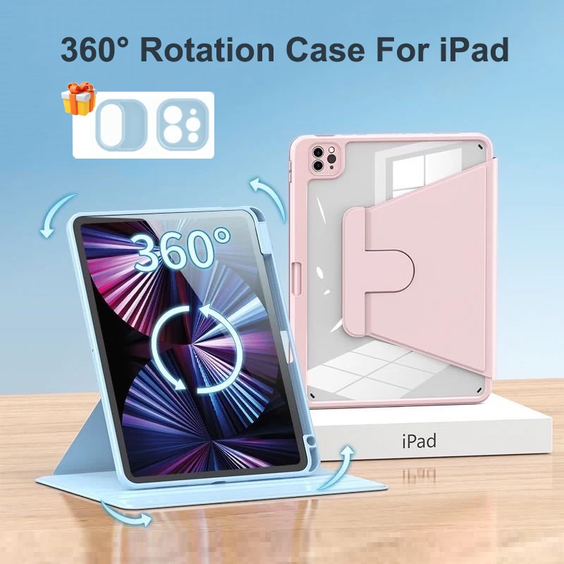 360° Rotation Case For Ipad 10 2022 Air 4 5 10.9,funda Cover For Pro 11 ...