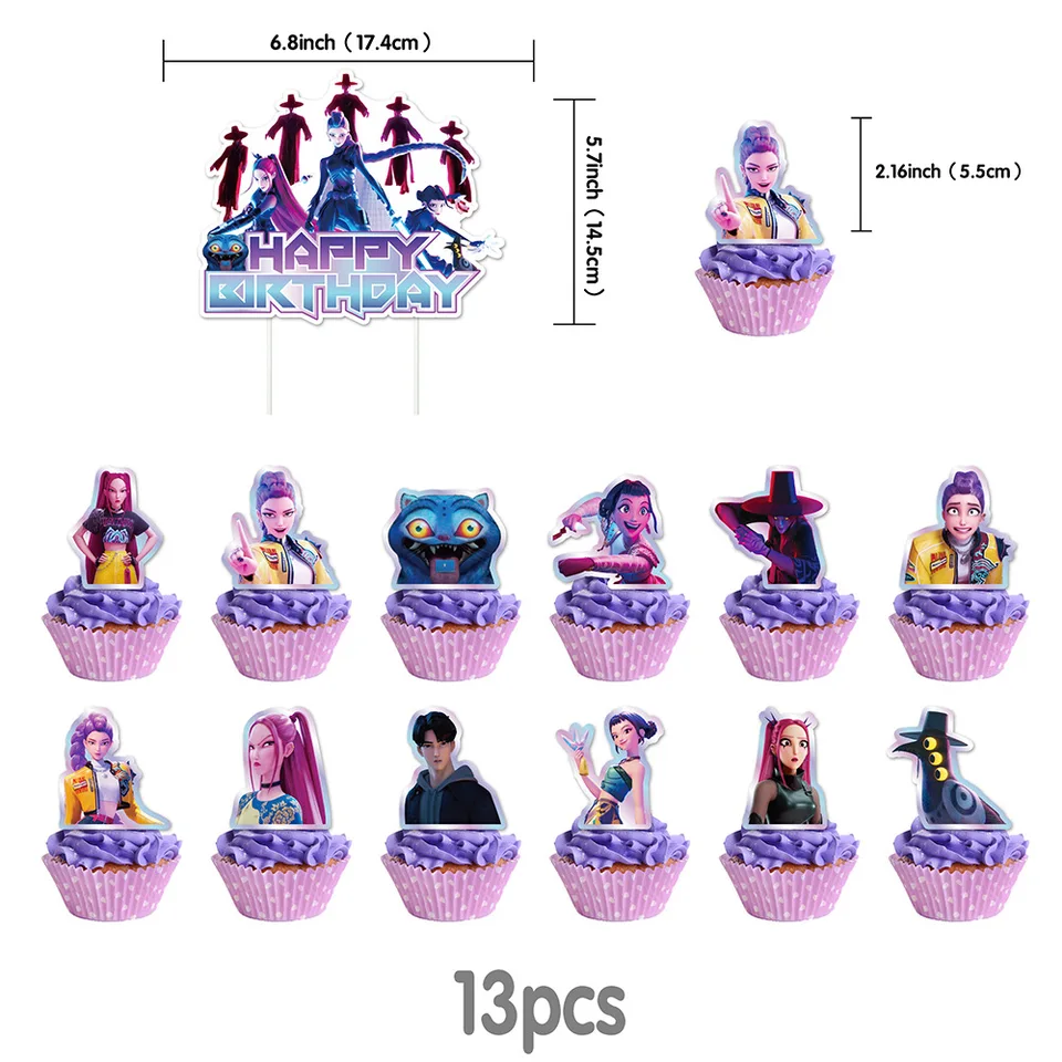 Kpop Party Bags Kpop Demon Hunters Cake Topper, Huntrix Cake Topper ...
