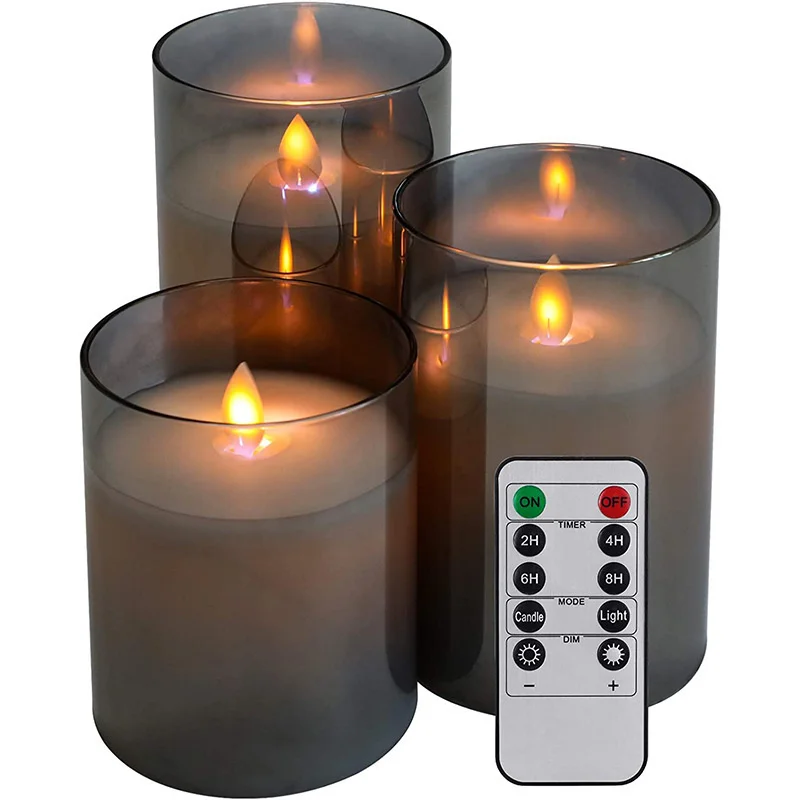 Remote-LED-Electronic-Candle-Lights-Flameless-Candle-LED-Glass-Candle ...