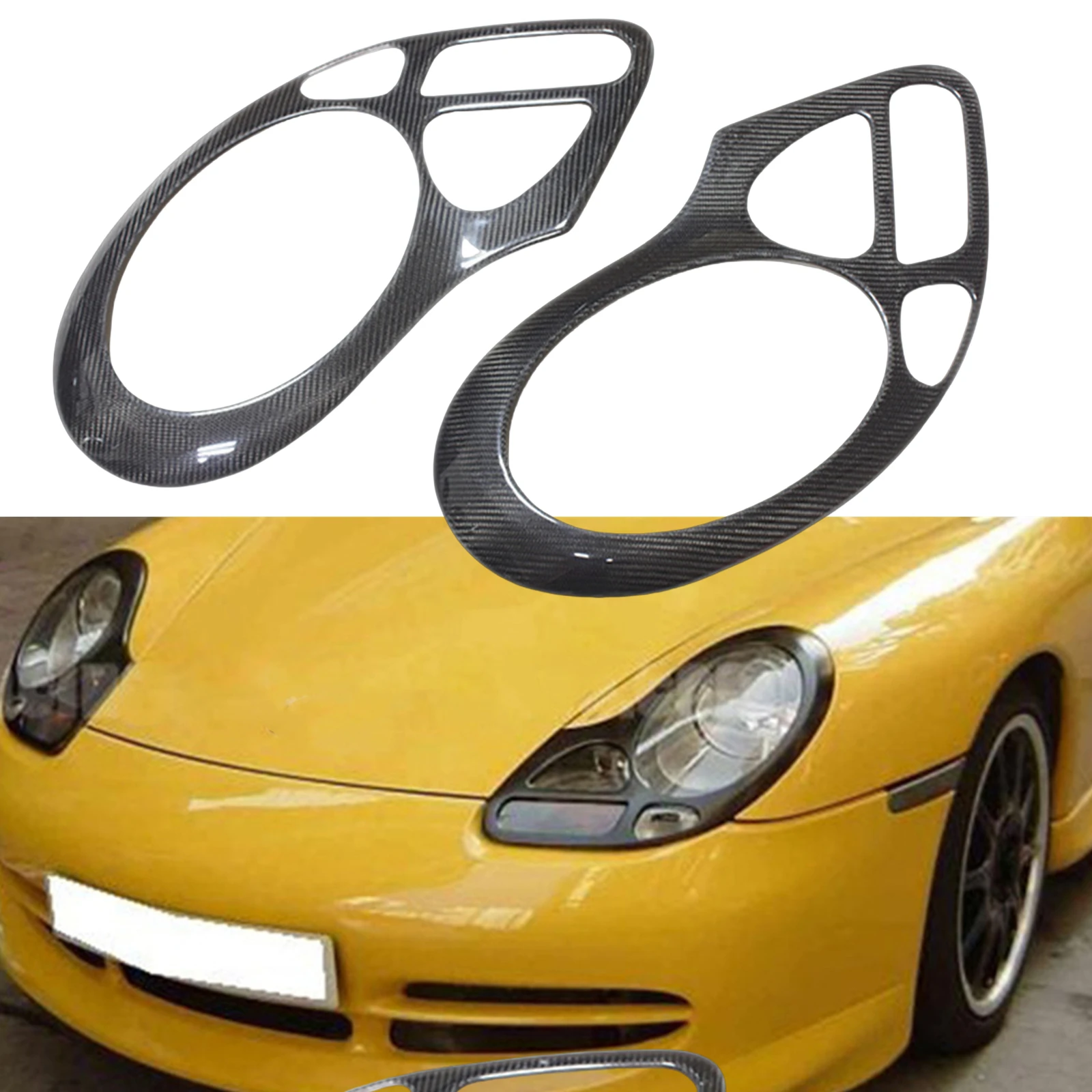 For Porsche Boxster 986 911 996 Headlight Eyebrow Headlamp Eyelid Trim ...