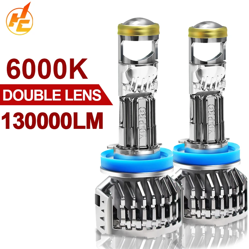 2X-100W-H4-H7-LED-Mini-Projector-Lens-Headlight-H11-H8-Automobles ...