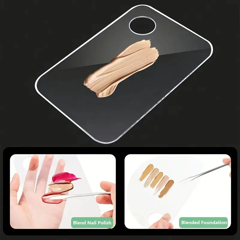 Portable Acrylic Makeup Mixing Palette – Square & Heart-Shaped ...