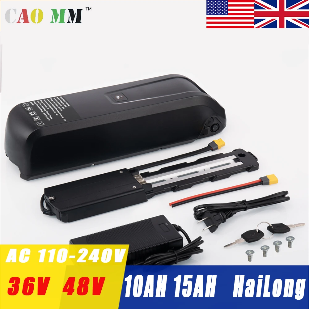 Electric Bicycle Ebike Battery Hailong Lithium 18650 Cells Pack 48V 36V 15AH 10AH 30A BMS for ...