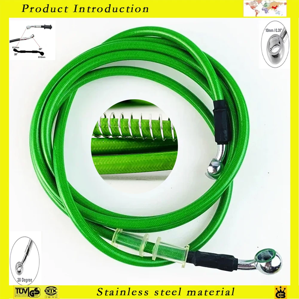 0-28-90-Degree-Motorcycle-Bike-Braided-Line-Steel-Brake-Hose-10CM-500CM ...