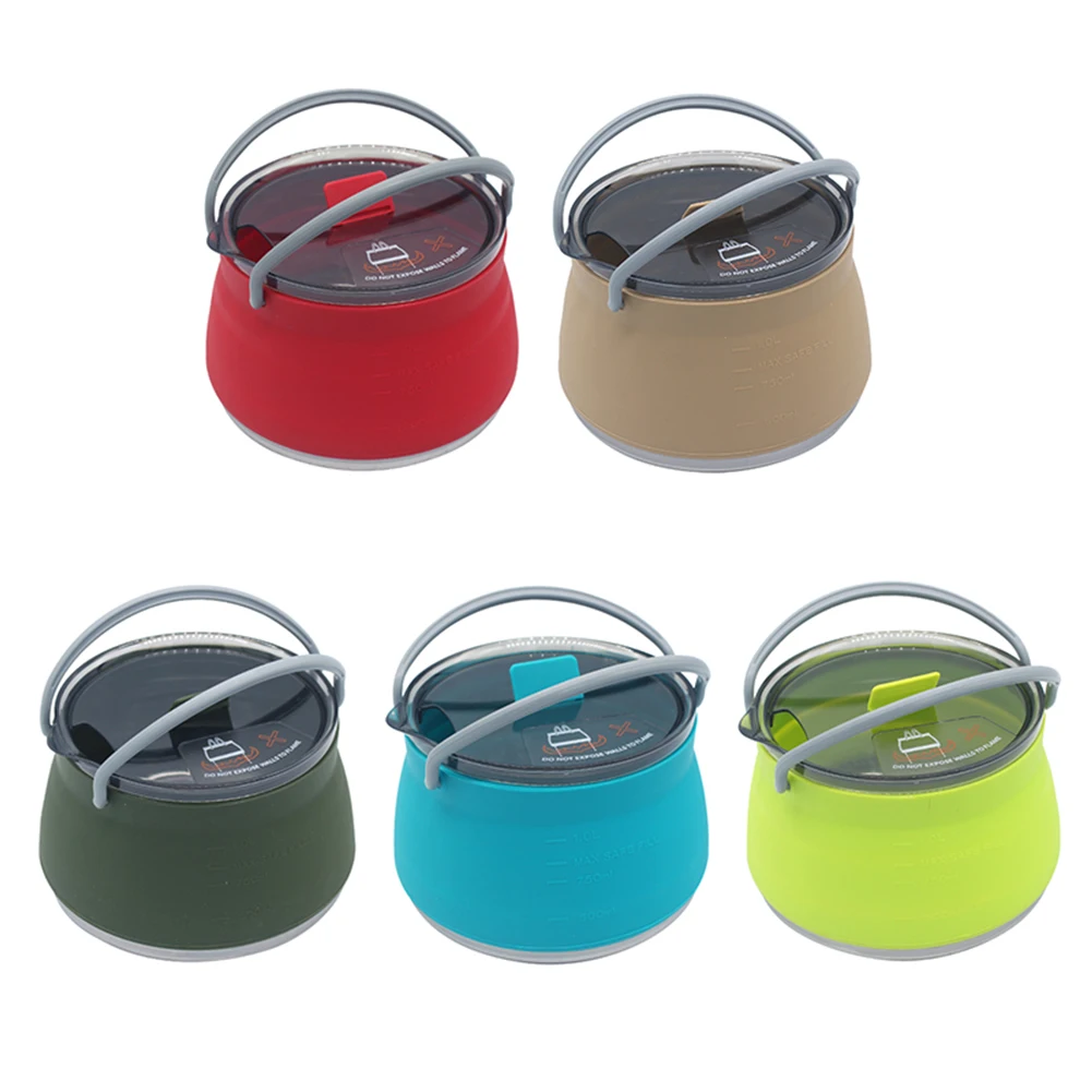 Camping Kettle Coffee Silicone Collapsible | Silicone Folding Kettle ...