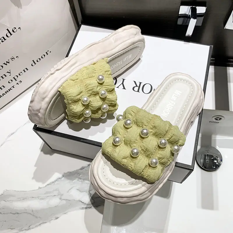 New-2022-Pearl-Slippers-Women-Summer-Platform-Shoes-Fashion-Outdoor ...