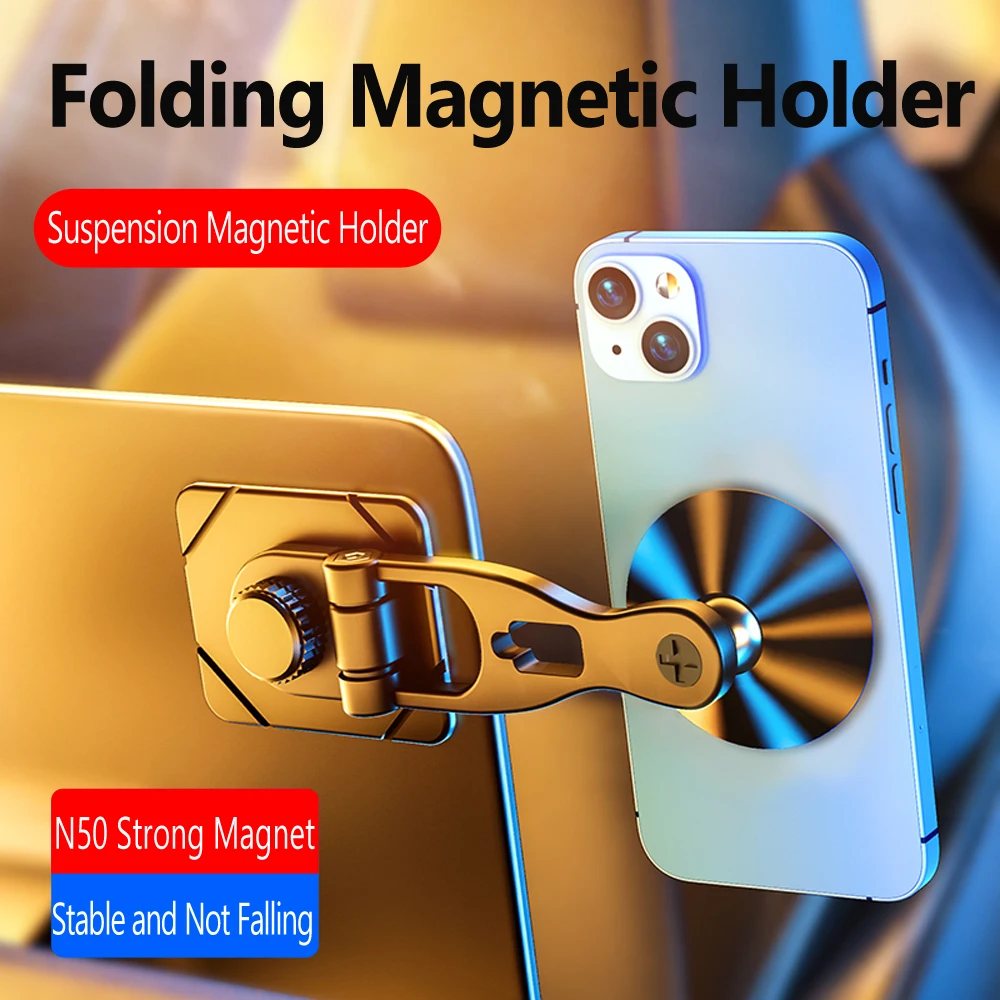Metal-Magnetic-Car-Mobile-Phone-Holder-Folding-Magnet-Cell-Phone-Stand ...