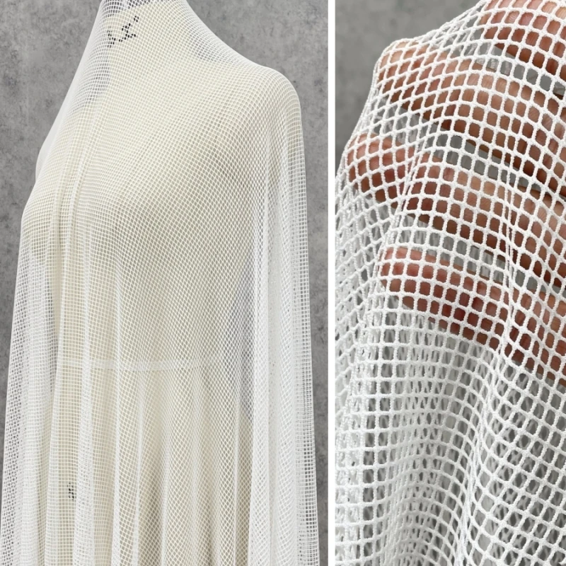 Red-de-pesca-grande-de-rombos-blancos-tela-de-malla-hueca-el-stica ...