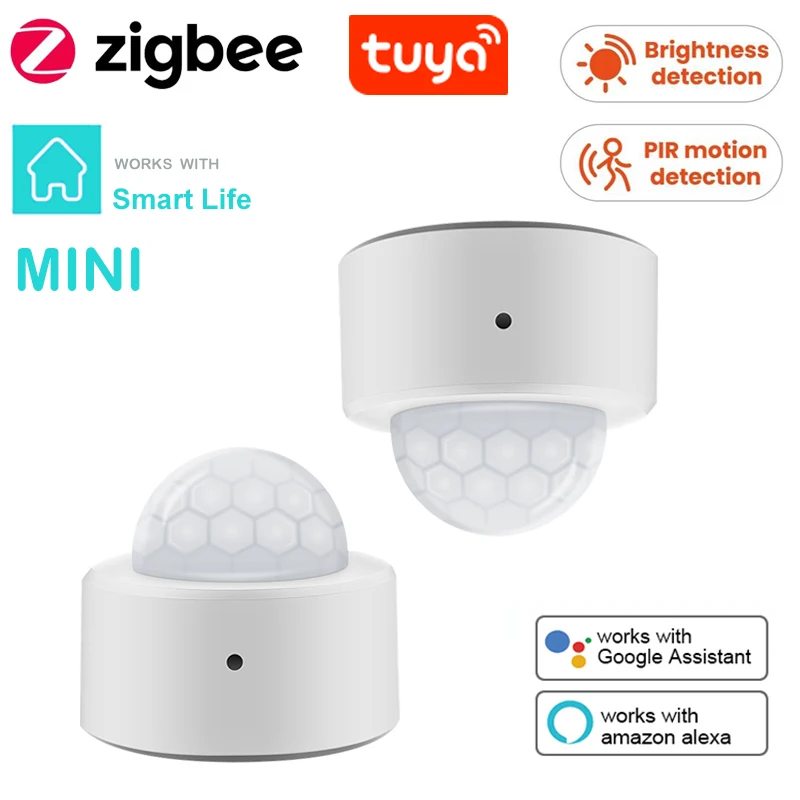 Tuya 2 In 1 Zigbee Mini Pir Motion Detector +bright Lux Light Passive Infrared Security Burglar ...
